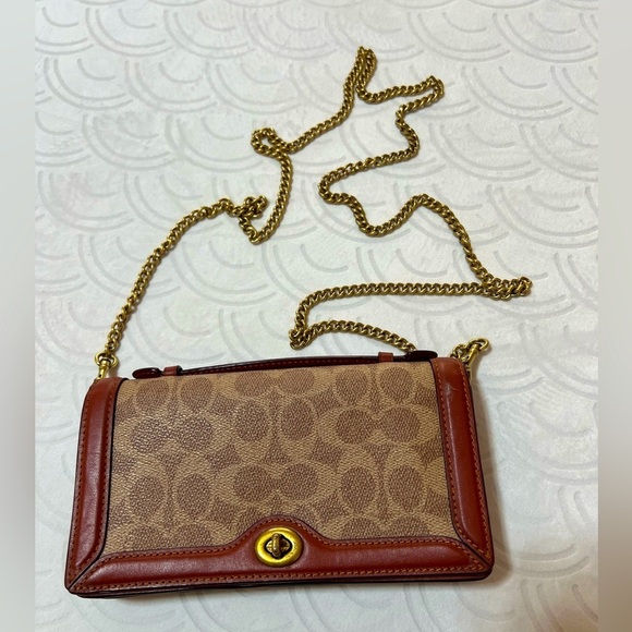 Coach | Bags | Coach 6832 Riley Chain Clutch In Colorblock Signature ...